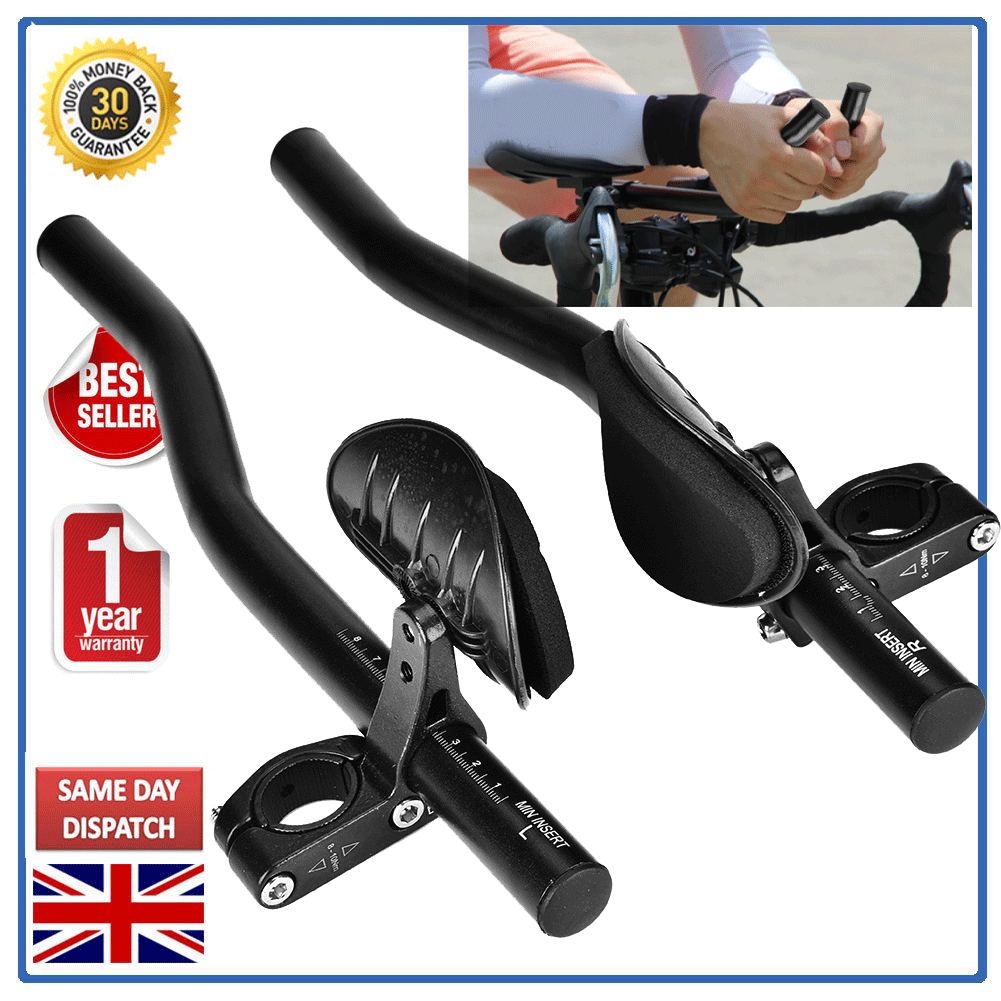 Bike Alloy Triathlon Aero Rest Handle Bar Handlebar Clip On Tri Bars ...