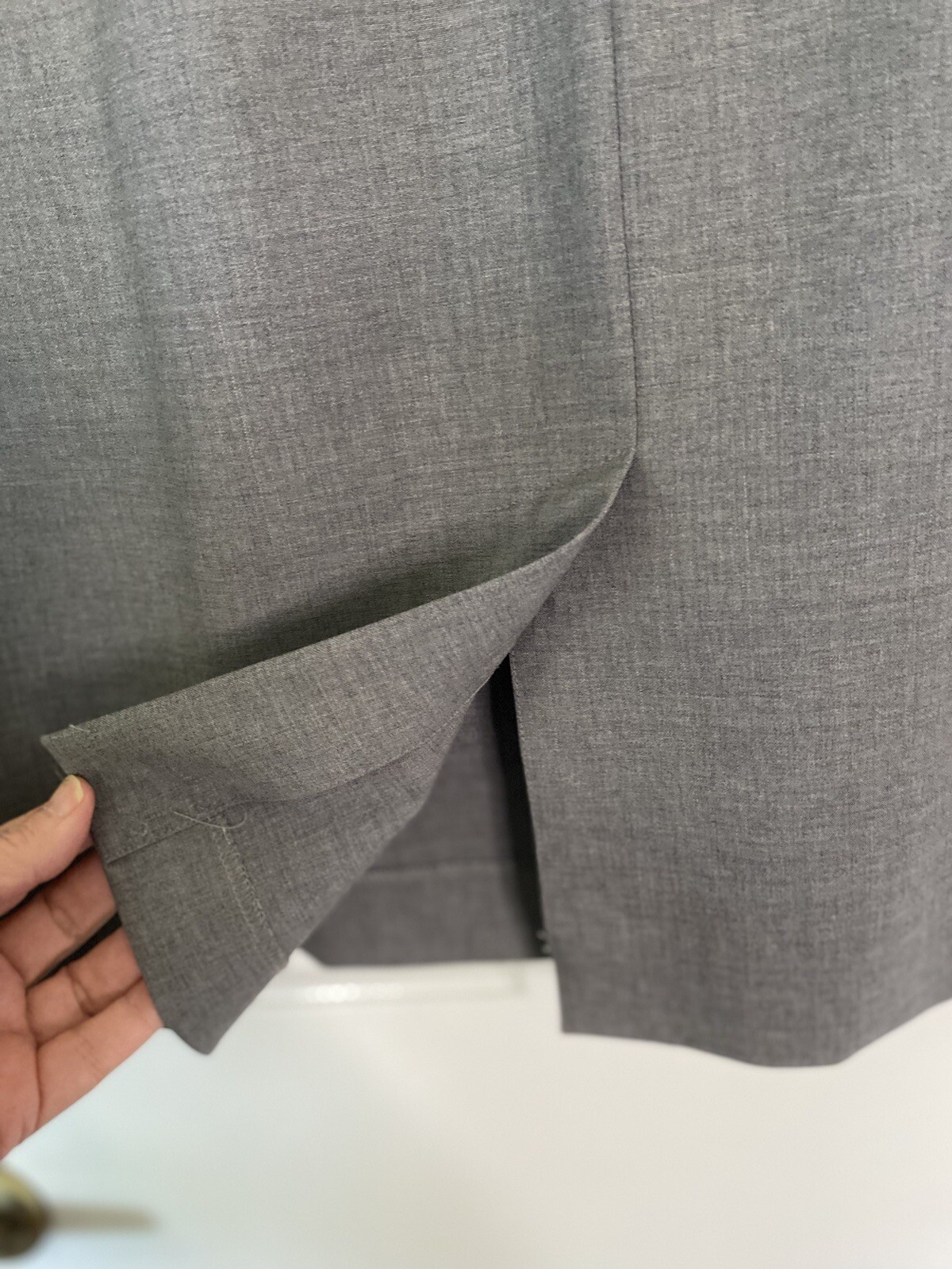 Theory Gray Stretch Wool Spandex Pencil Skirt Size 6 … - Gem