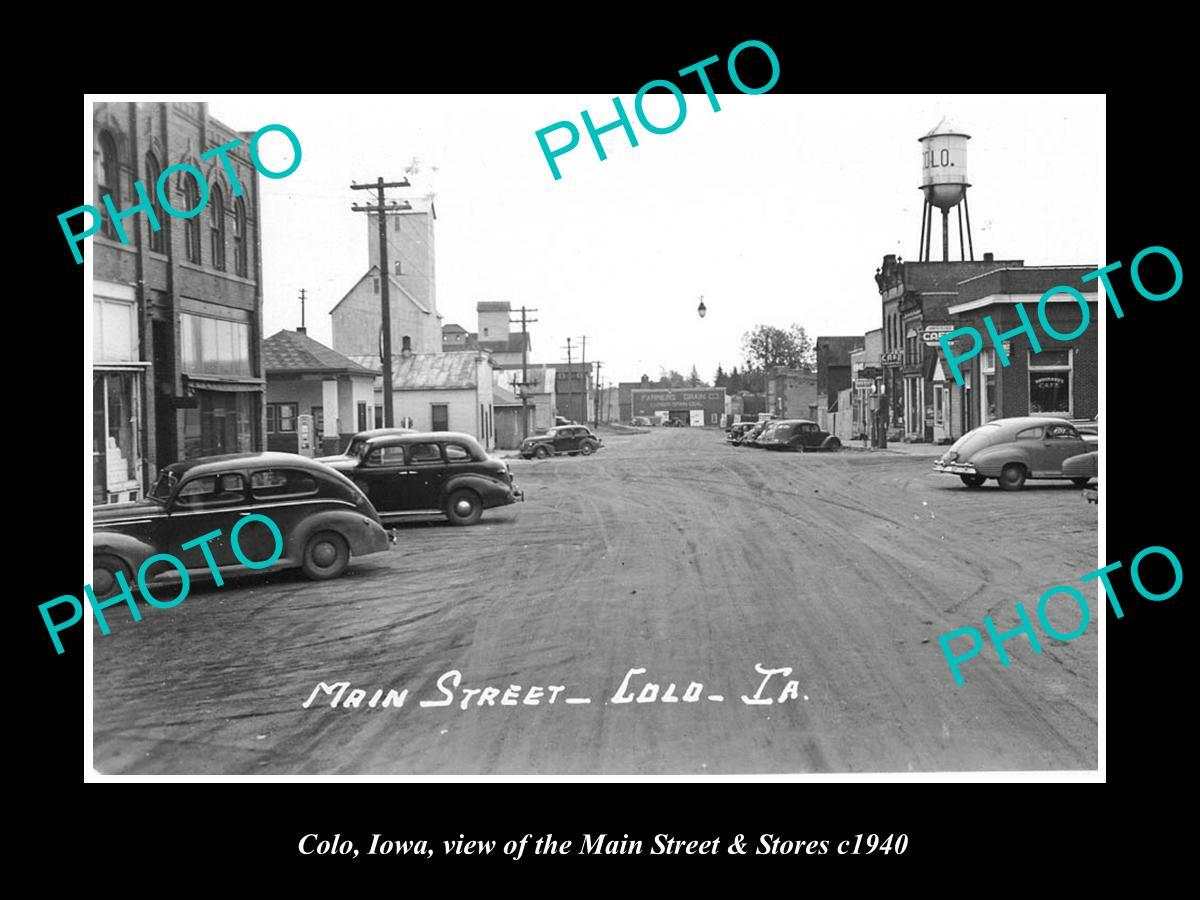 OLD 8x6 HISTORIC PHOTO OF COLO IOWA VIEW OF THE MAIN STREET & STORES ...