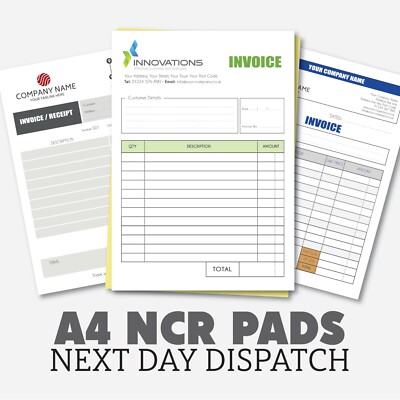 Personalised A4 Duplicate Invoice Book • Order Pad • NCR Pad • Receipt ...