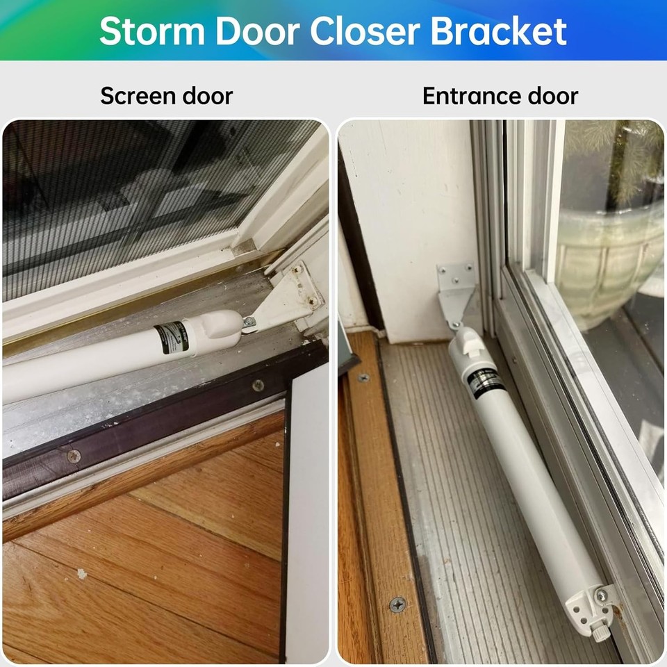 Reinforced Storm Door Closer Bracket, Security Shock White, White | eBay