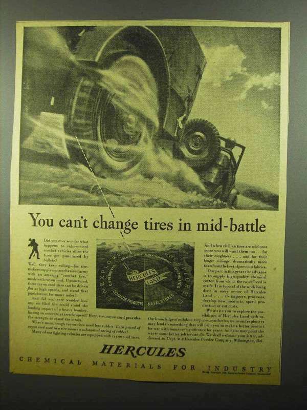 1942 Hercules Chemical Materials Ad - Change Tires | eBay