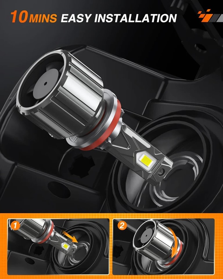 Nilight H11/H9/H8 LED Headlight Bulbs FS1 Series | 2 BULBS | eBay