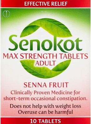Senokot Max Strength Natural Relief for Constipation - 10 Tablets | eBay UK