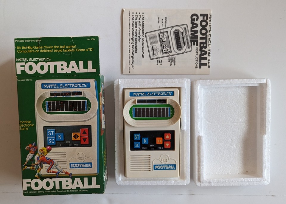 Original 1977 Mattel Electronic Football w/ Box Insert and Instructions ...