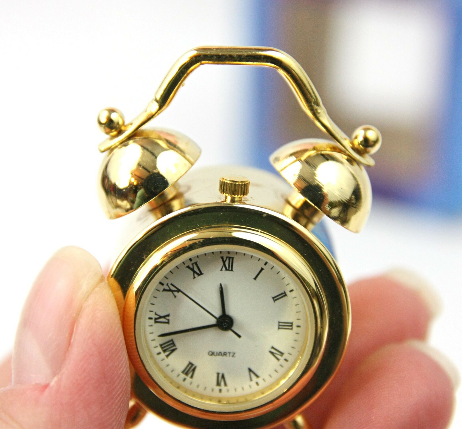 Vintage NEW Brass Finish Mini Antique Style Alarm Clock Analog Novelty ...