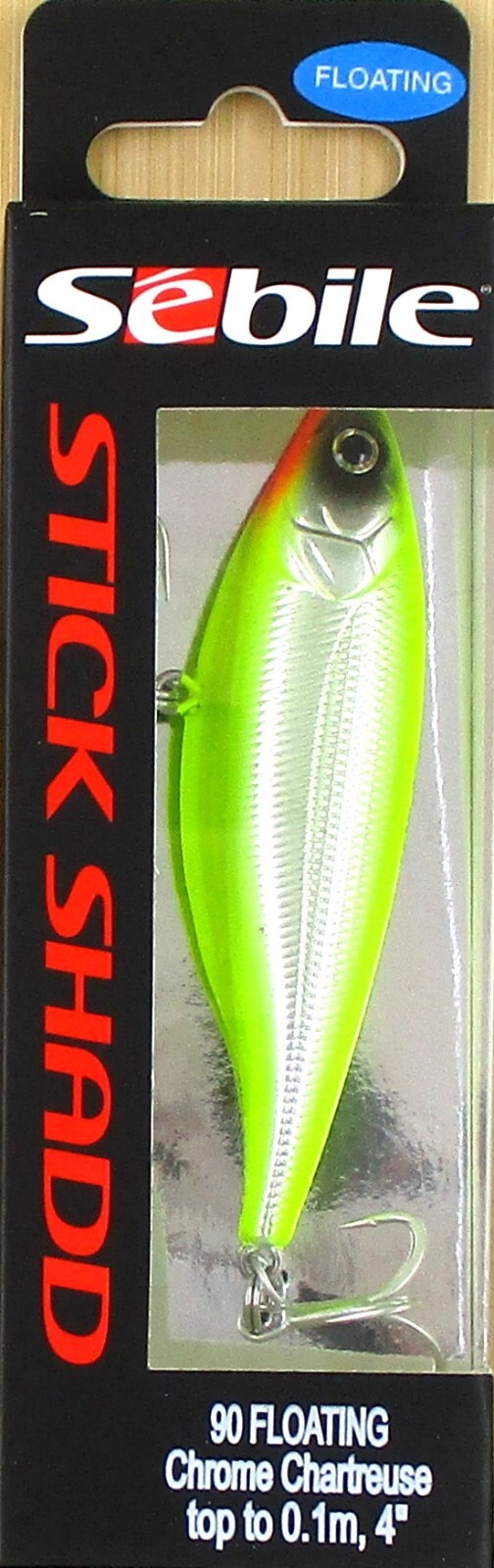 (4) Sebile Stick Shadd 90 Floating 3 1/2" Jerkbaits 1/2 Oz Chrome ...