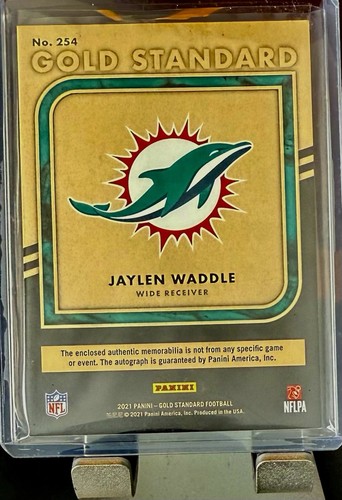 2021 FOTL Gold Standard Jaylen Waddle 08/22 AUTO DUAL PATCH (3 color ...