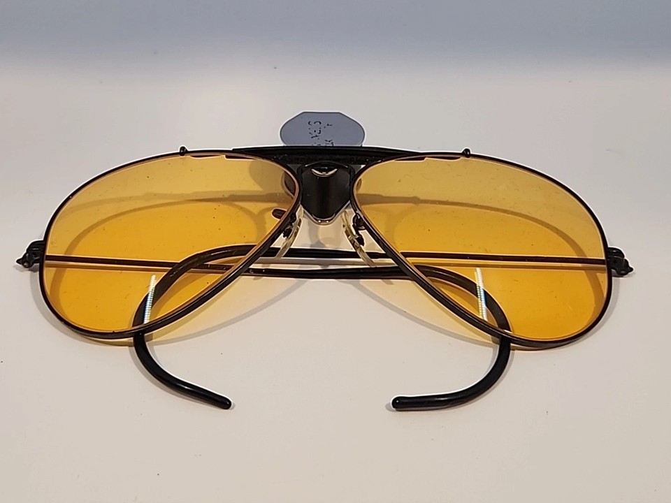 1970's 62MM VINTAGE B&L RAY-BAN BLACK AMBERMATIC OUTDOORSMAN AVIATOR ...