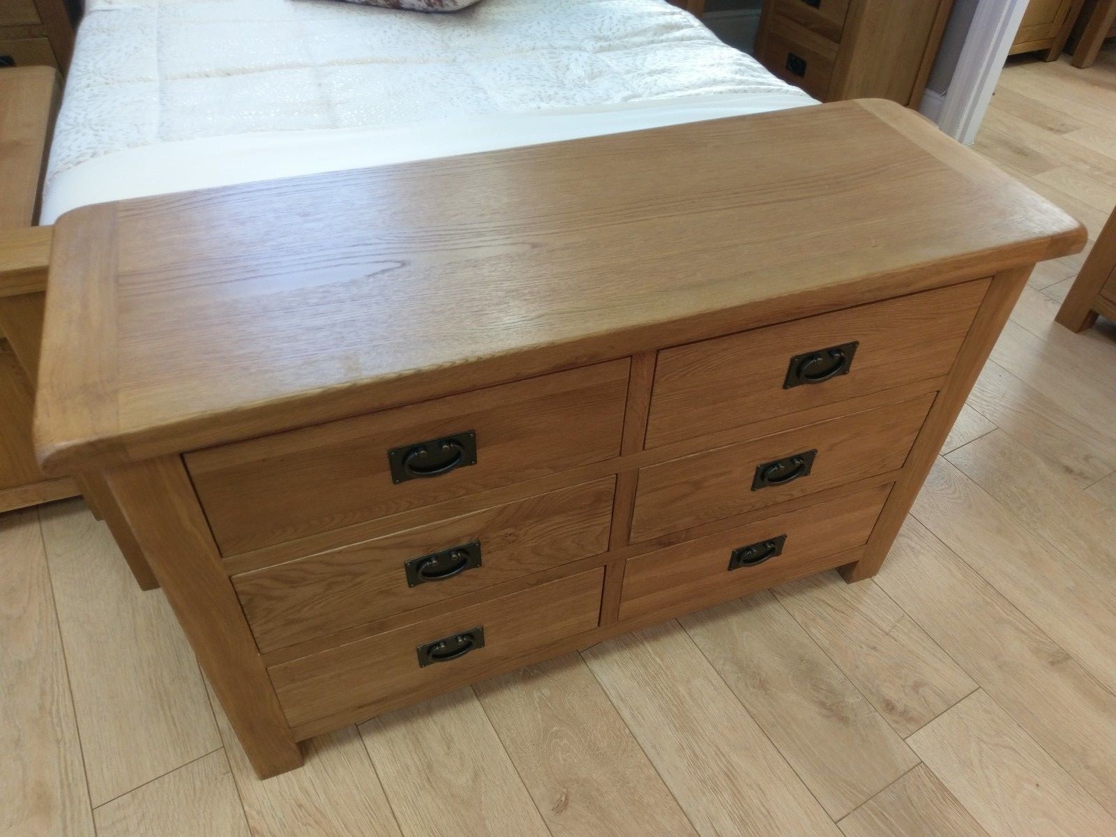 Oakvale 6 Drawer Chest - Wide Low Bedroom Drawers - 120cm Wide | eBay