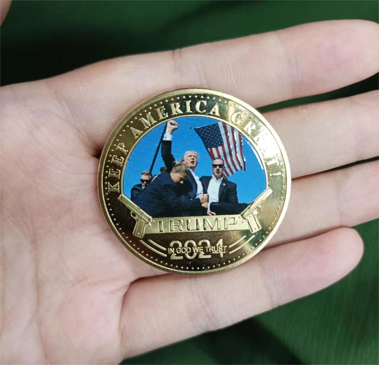 1 Pc Commemorative Coin 2024 Donald Trump President Trump 's defiant ...