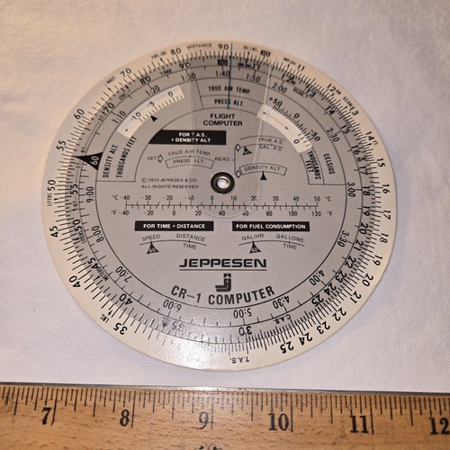 Jeppesen circular aviation flight computer Model CR-1 five layers | eBay