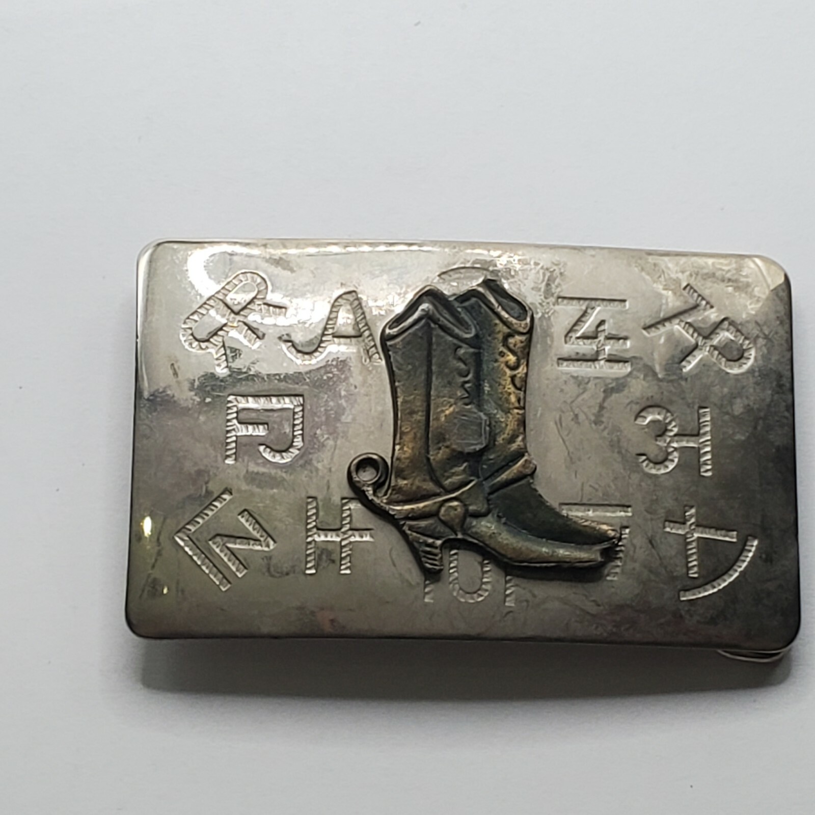 VINTAGE COWGIRL BOOTS BELT BUCKLE WESTERN COLLECTIBLE… - Gem