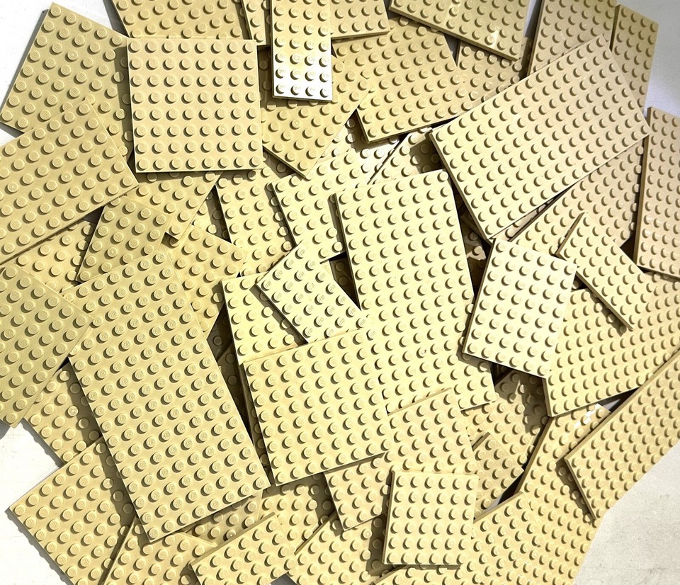 Lot of 26 Random Tan Lego Baseplates 4X6 6X6 6X10 8X8 8X16 Plates SHIPS ...