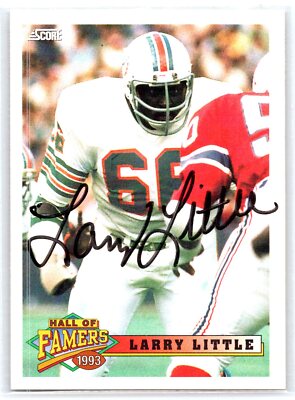 Larry Little HOF Signed Autographed Card 1993 Score #439 MIAMI DOLPHINS ...