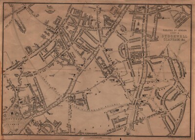 Clapham & Stockwell map 1863 by Edward Weller. REDUCED! 20x14". | eBay UK