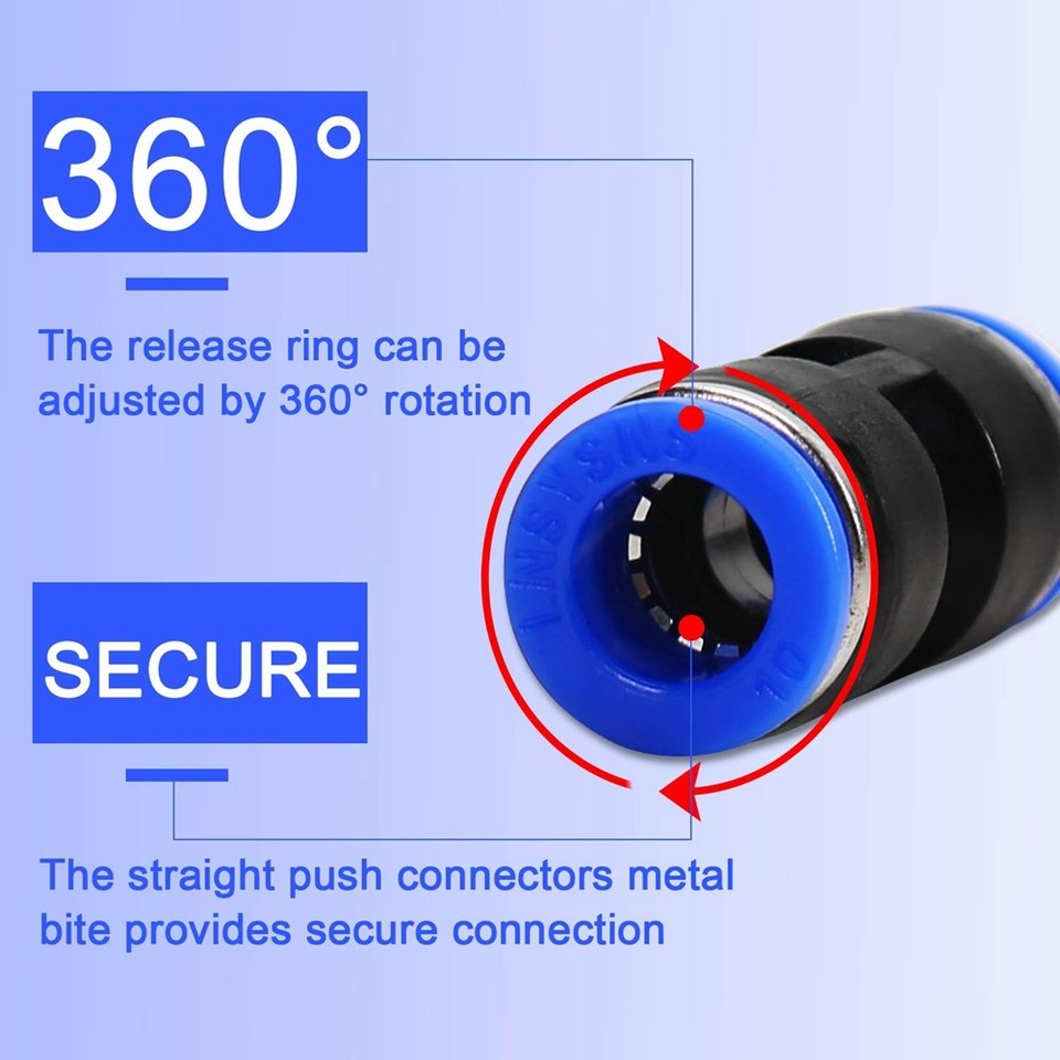 Pneumatic Air Line Connector Direct Connection (4mm/6mm/8mm/10mm/12mm ...