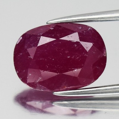 💎 3.36ct 11x8mm Oval Natural Purplish Red Ruby - Unheated Madagascar ...
