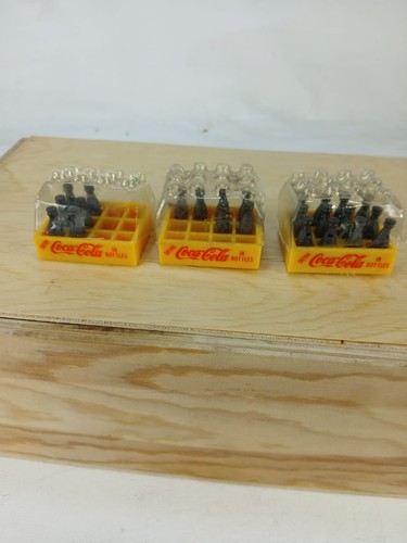 miniature coca cola coke bottles 9 crates plastic 1 wood crate | eBay