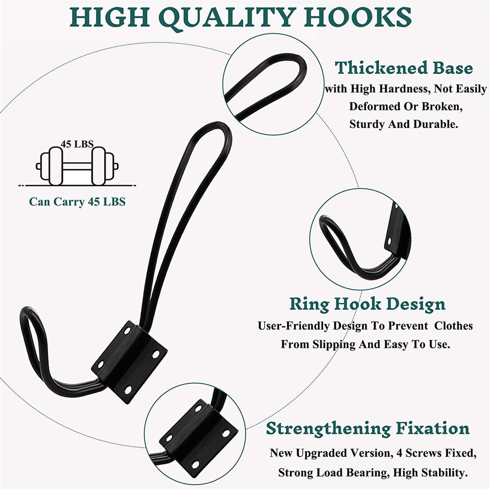 Rustic Entryway Hooks-12 Pack Farmhouse Hooks with Metal Screws ...