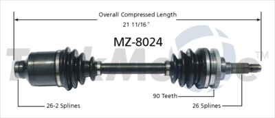 CV Axle Shaft-Constant Velocity Drive Axle Front Right Parts Master ...