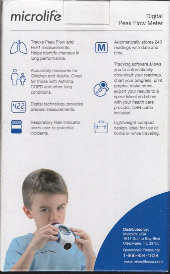 Microlife Digital Peak Flow Respiratory Meter | eBay