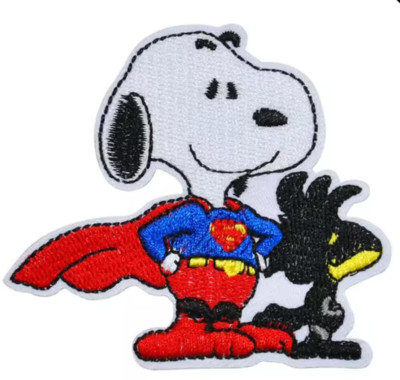 SNOOPY & WOODSTOCK - SUPERMAN & BATMAN - PEANUTS - Embroidered Iron On ...