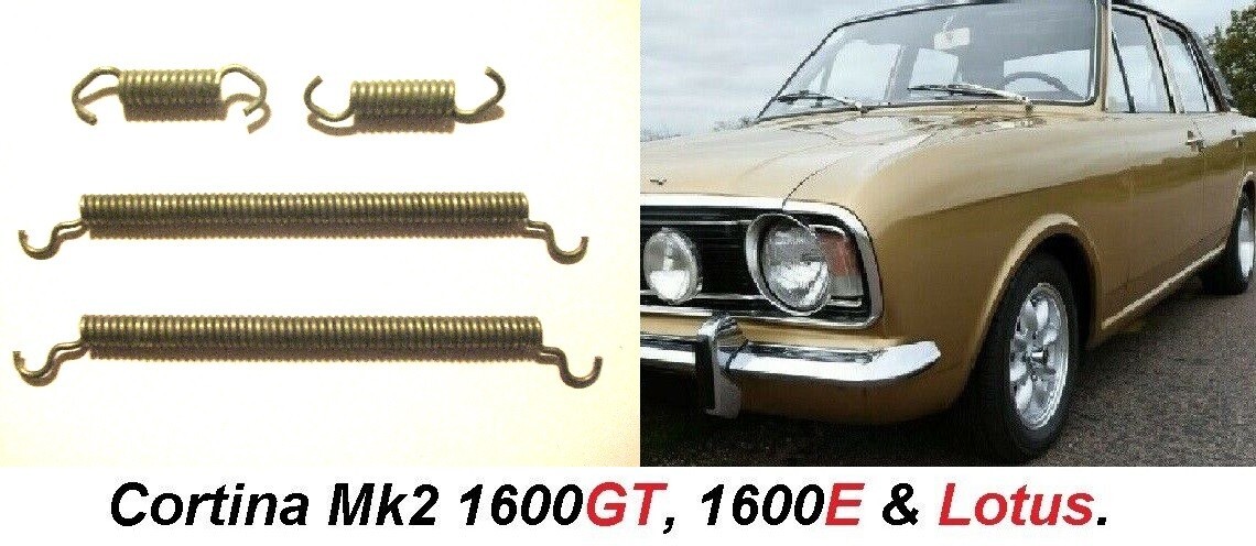 (x4) FORD Cortina Mk2 (1600GT, 1600e & Lotus) REAR BRAKE SHOE SPRINGS ...