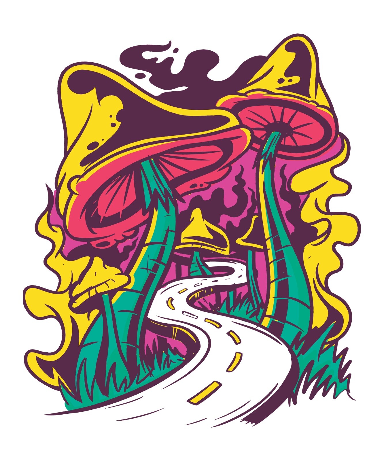 3” Psychedelic Shroom Sticker WATERPROOF Trippy Rainbow Mushroom Hippie ...