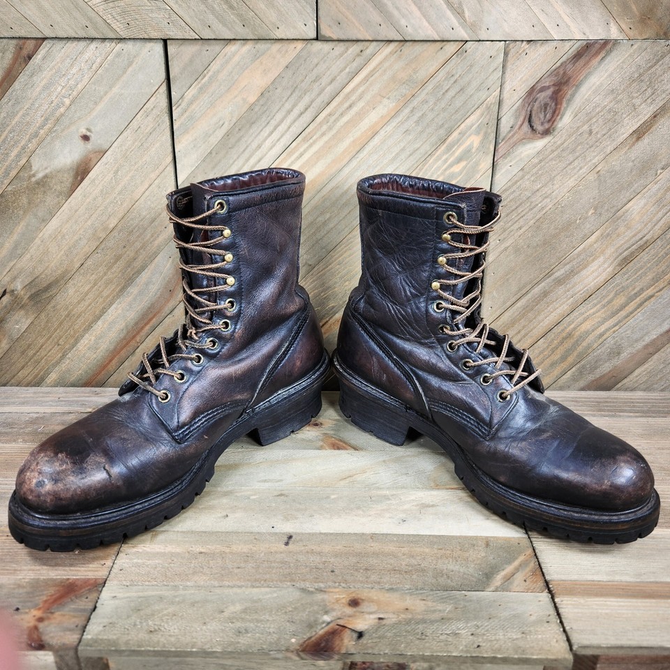 Vintage Red Wing Shoes Steel Toe Leather Logger Lineman Boots Size 9 D ...