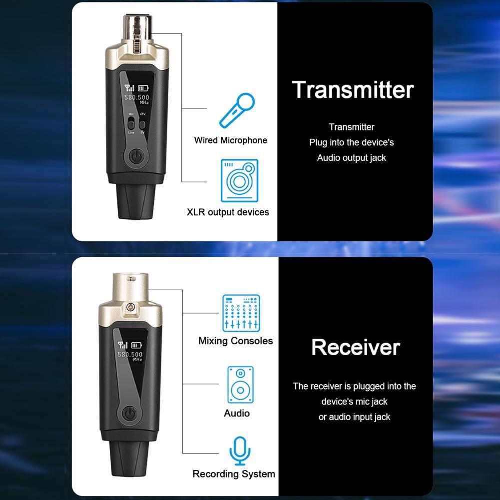 UHF Microphone Wireless Transmitter Receiver 500-980MHz for Live ...