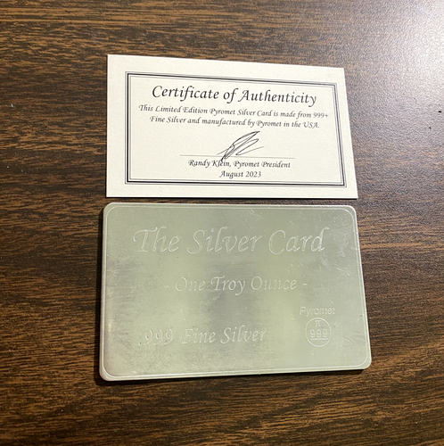 The Silver Card Pyromet One Troy Ounce Silver .999 Fine 1 oz | eBay