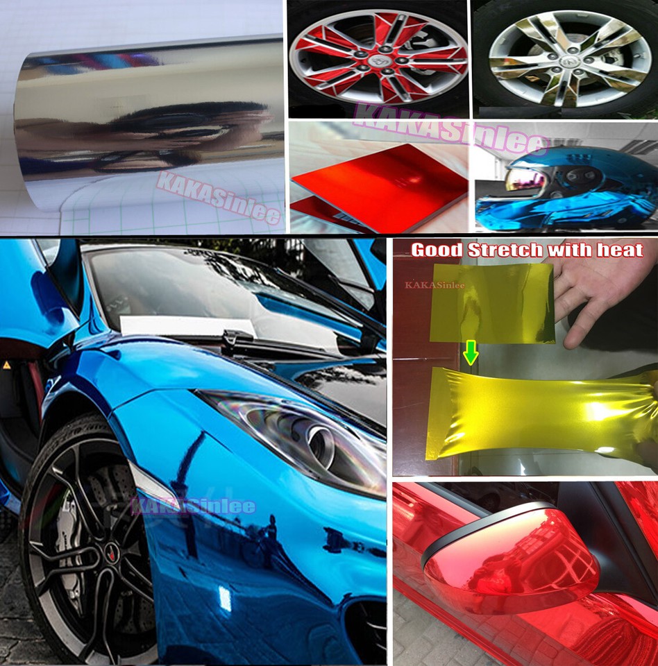Smooth Car Mirror Chrome Vinyl Wrap Decal Decors Film Sticker Bubbles ...