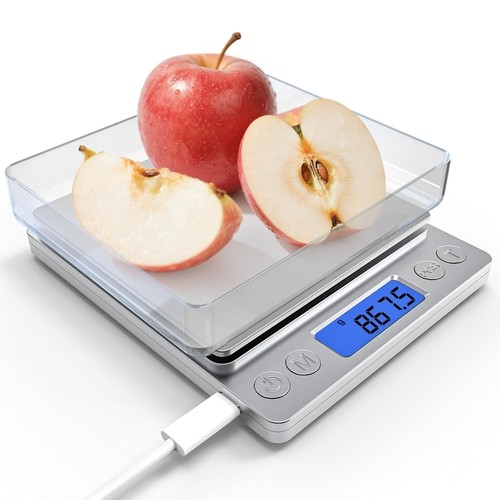 Rechargeable Food Scale – Grams & Oz, Digital Kitchen Scale with Tray ...
