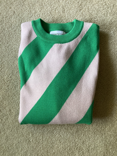 OxKnit Retro/Diagonal Women's Sweater Pink & Green size Medium NEW/NO ...
