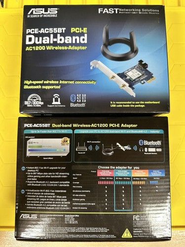 UPGRADED ASUS PCE-AC55BT PCI DUAL BAND w Intel AX210 Wireless 6E/ BT v5 ...