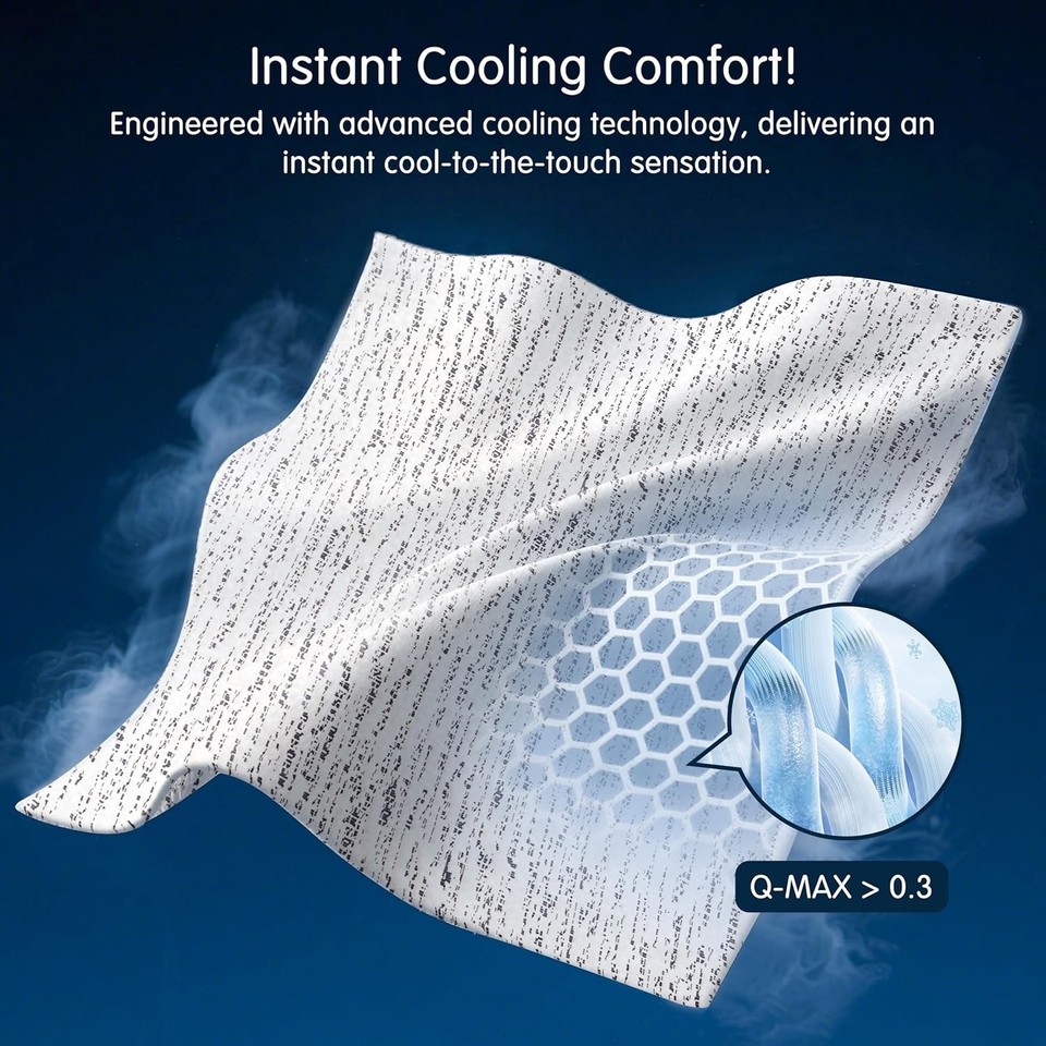 Cooling Mattress Topper Queen, 3 Inch Memory Foam W/ Removable Cover ...