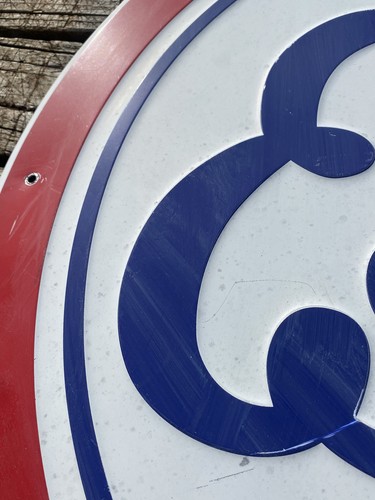 Esso Gasoline Gas Oil 23 1/2" Large Embossed Round Aluminum Sign ...