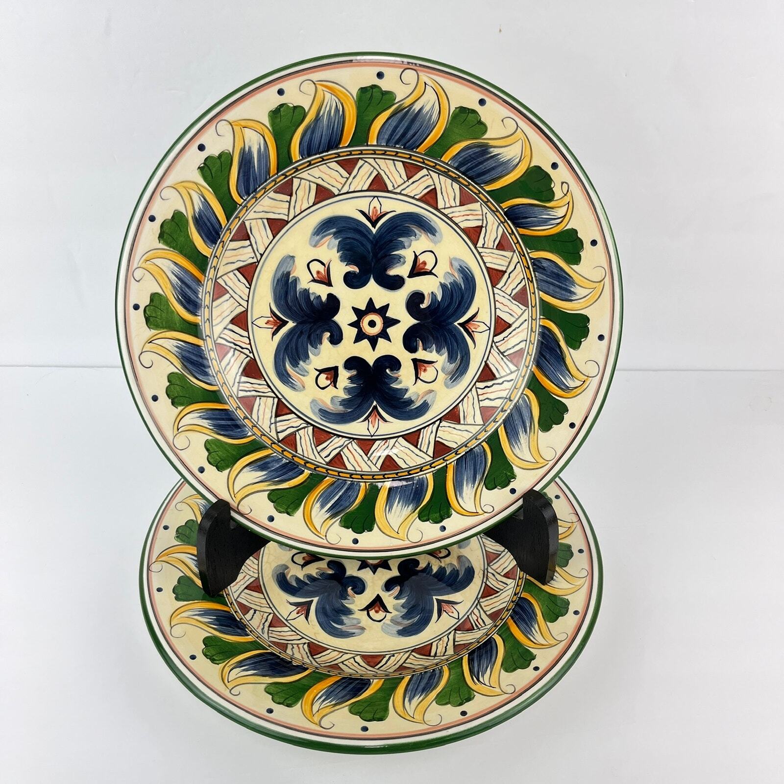 Pair Of Deruta Hand Painted Ceramic Dinner Plates | eBay