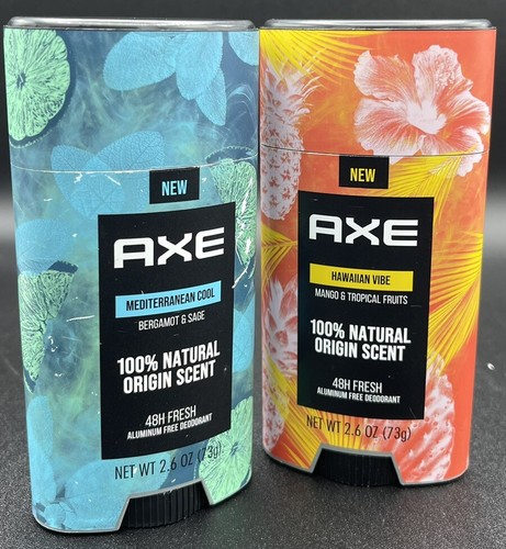 Axe 2 Pack Mediterranean Cool Bergamot & Hawaiian Vibe 48H Fresh 2.6oz ...