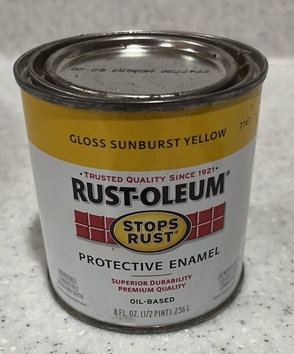 Rust-Oleum~GLOSS SUNBURST YELLOW~ Enamel Paint 7747~1/2 Pint~8oz~2013 ...