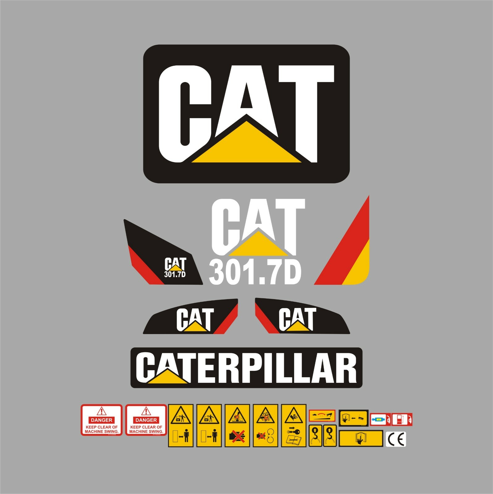 Cat 301.7D Mini Digger Decal Kit | eBay UK