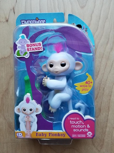 WowWee Fingerlings Boris Baby Monkey Interactive Toy Blue 100 Authentic ...
