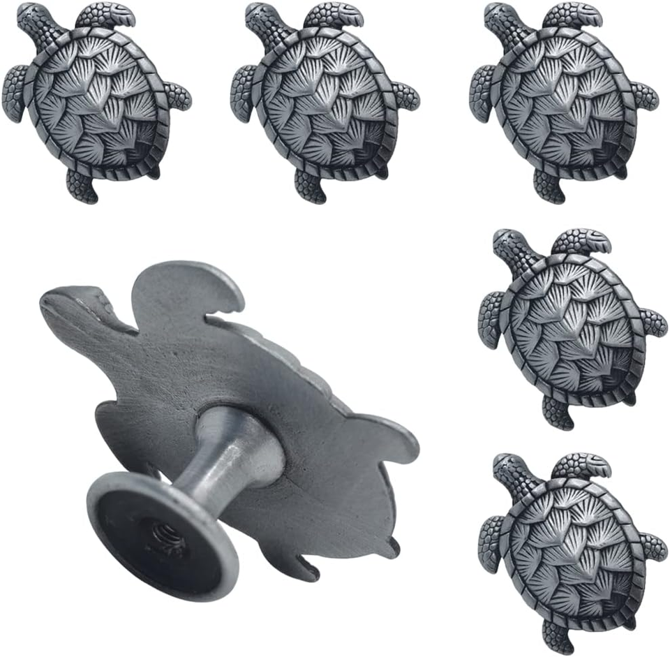 6 Pcs Sea Turtle Shape Knobs Door Handle Cabinet Drawer Cupboard Pull ...