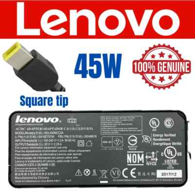 Genuine Lenovo 45W AC Power Adapter Charger For ThinkPad T470 T550 T560 ...