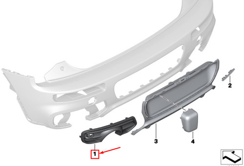 MINI CLUBMAN F54 REAR RIGHT BUMPER GRILLE 51127391028 7391028 NO DUTY ...