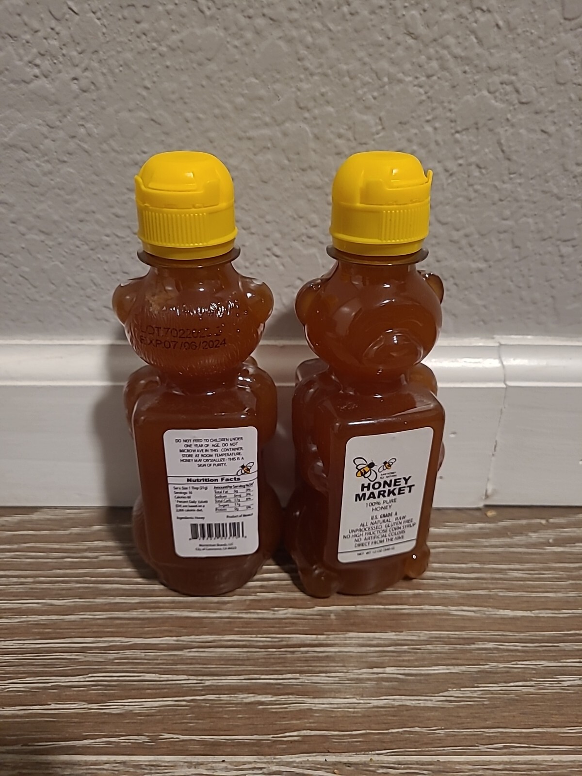 Honey Market 100% Pure Raw & unprocessed Honey 12-Oz. Bear Bottle 2 pcs ...