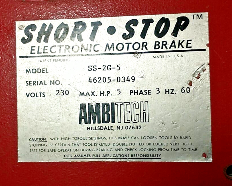 AMBITECH SHORT STOP ELECTRONIC MOTOR BRAKE SS-2G-5 | eBay