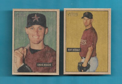 BOTH! 2005 Bowman Heritage MAHOGANY # 183/322 CRAIG BIGGIO/ROY OSWALT ...