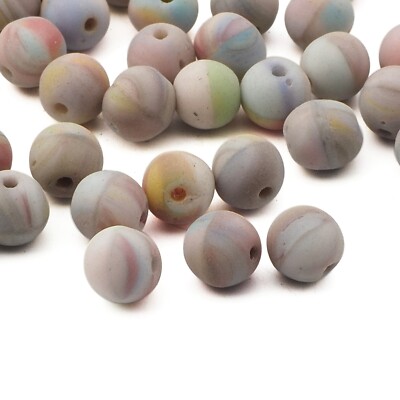 Lot (55) vintage Czech round multicolor marble glass beads 5/6mm | eBay